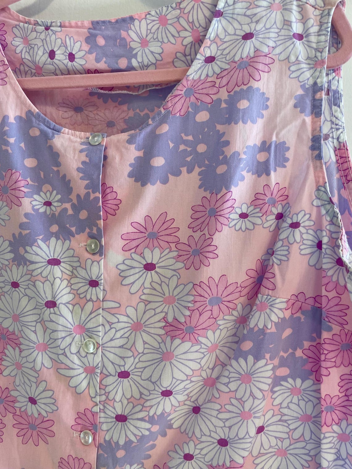 Vintage 1980s Pink Pastel Floral Smock Top / Button up Smock Top - Etsy