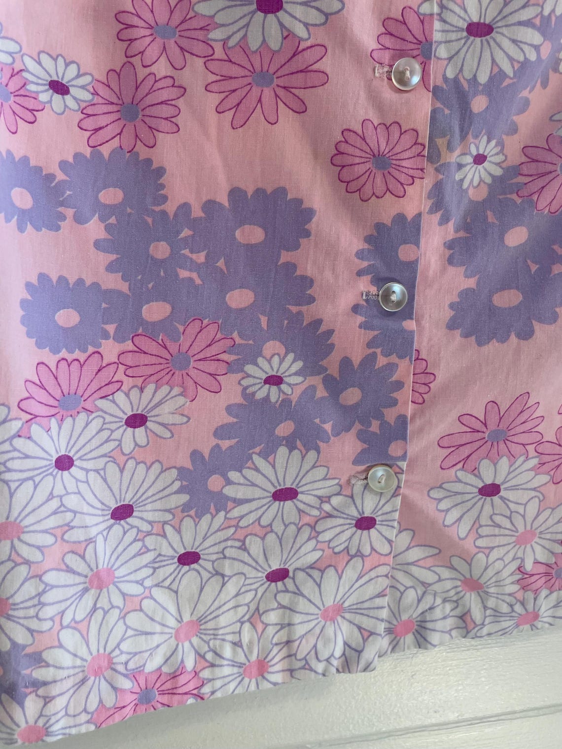 Vintage 1980s Pink Pastel Floral Smock Top / Button up Smock Top - Etsy