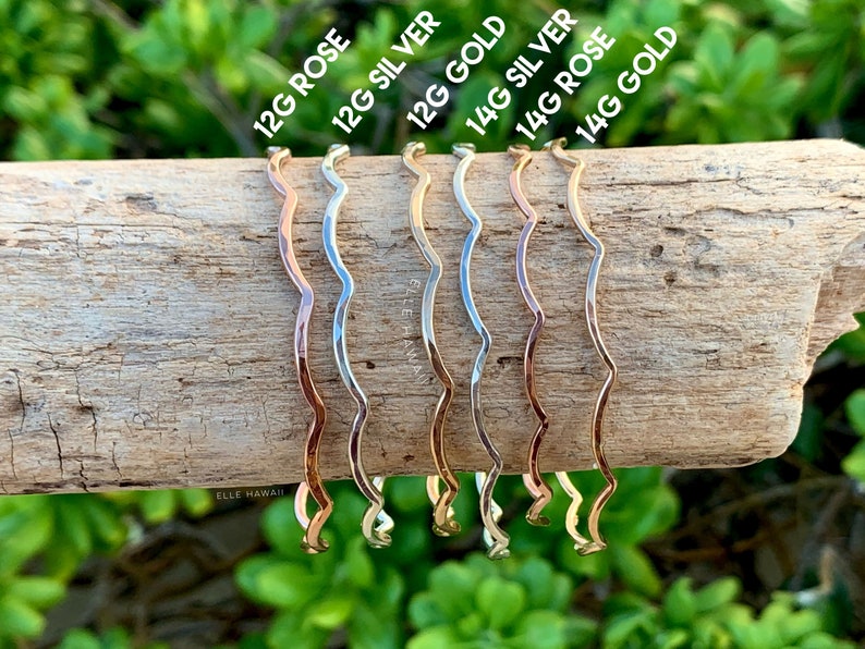 Wave Bangle Beach Bangle Beachy Jewelry Wavy Bangles Gifts | Etsy