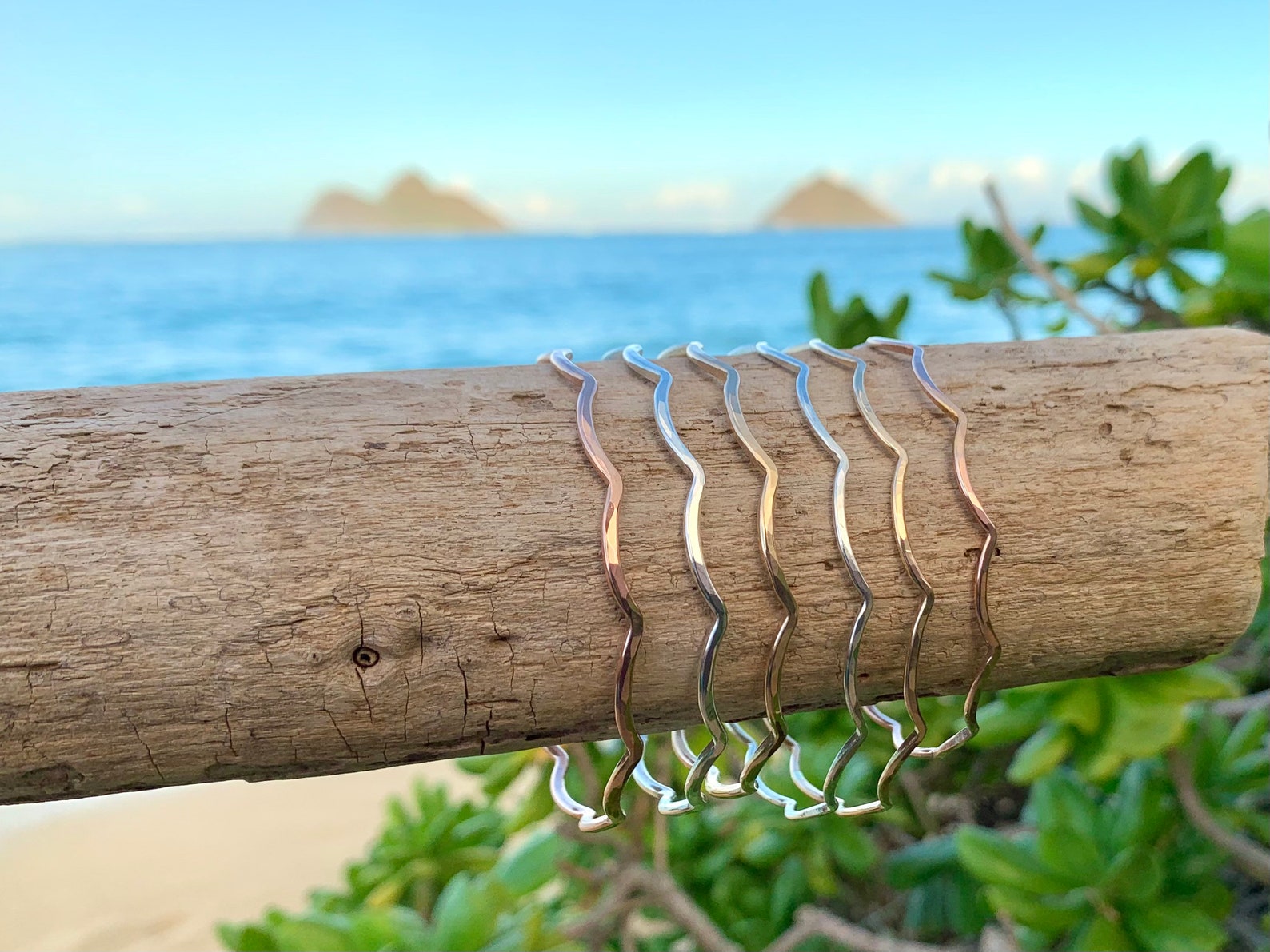 Wave Bangle Beach Bangle Beachy Jewelry Wavy Bangles Gifts | Etsy