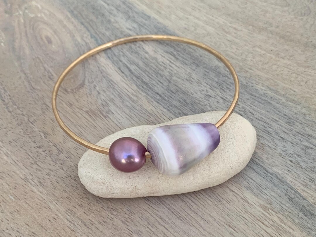 Custom Hawaiian Shell Bangle, Shell Bangle Bracelet, Seaglass Jewelry ...