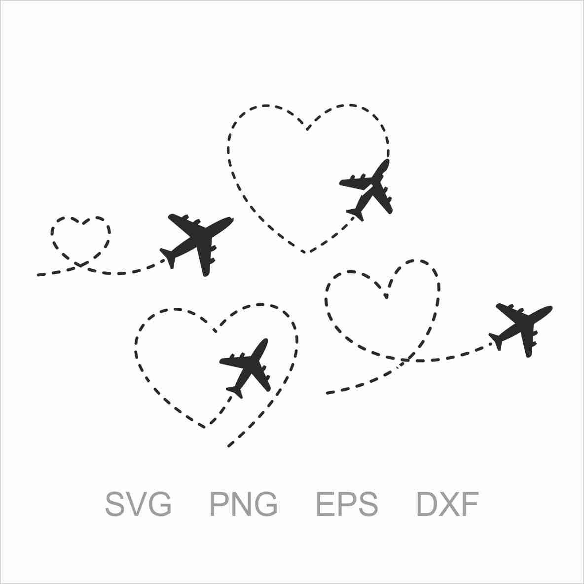 Airplane Svg Bundle Airplane Heart Svg Travel Vacation Png | Etsy