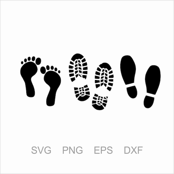 Footprint Svg Bundle Footstep Svg Png Dxf Eps Cut File | Etsy