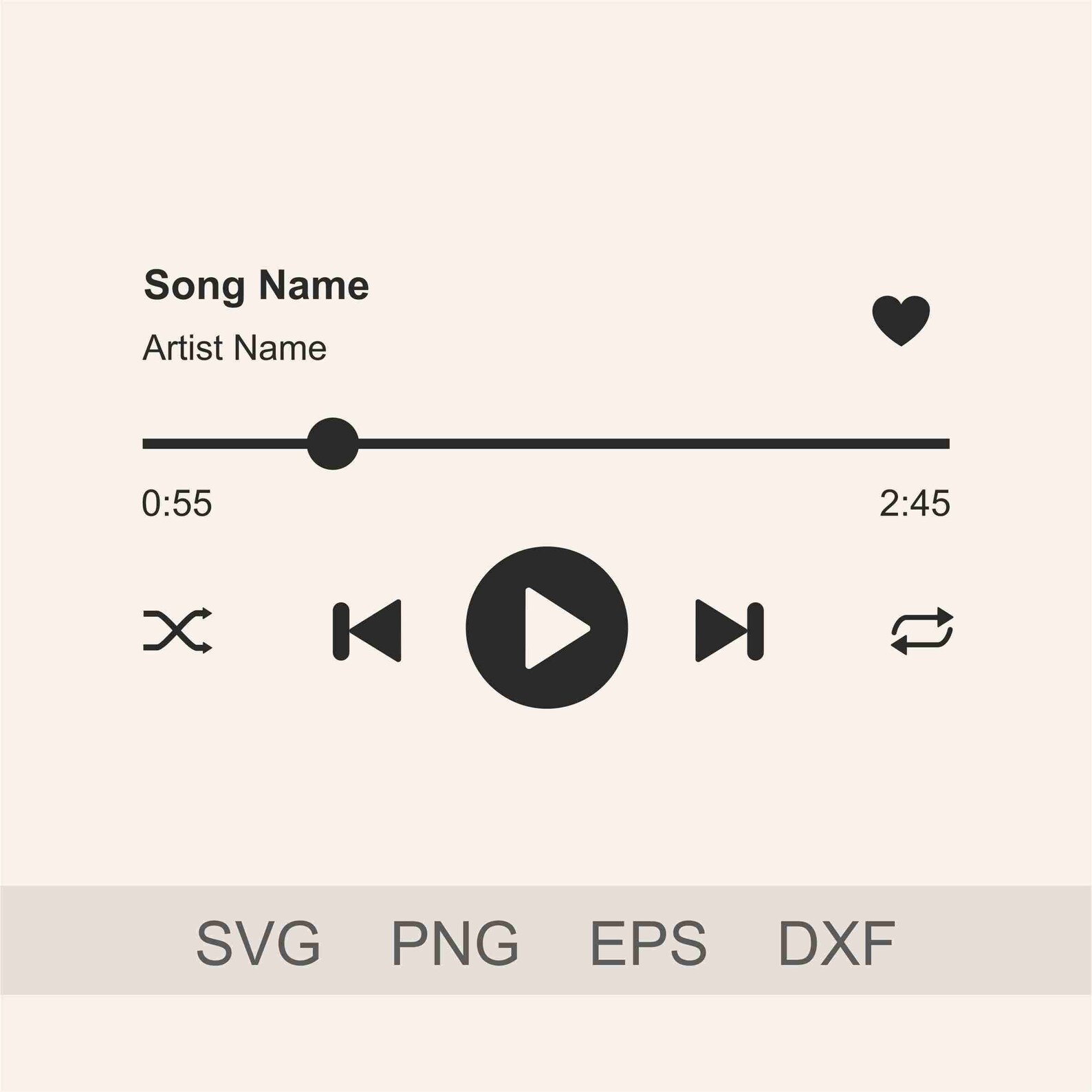 Spotify Svg reproductor de música png botones de control de - Etsy México