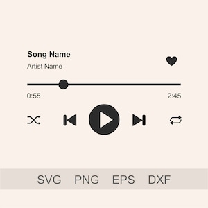 Spotify Svg, Music Player Png, Audio Control Buttons Svg, Acrilic Song ...