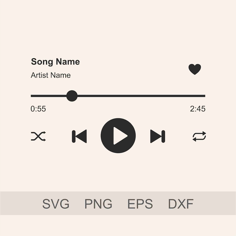 Spotify Svg Music Player Png Audio Control Buttons Svg - Etsy