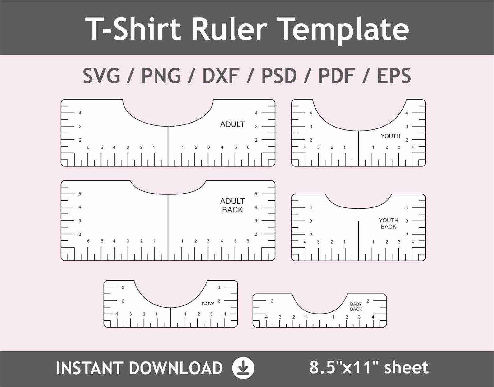 Tshirt Lineal Svg Bundle T-Shirt Ausrichtung Tool | Etsy