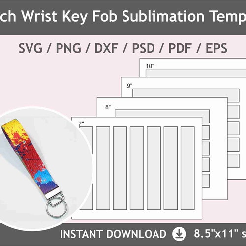 Key Fob Chain Template 8.5x11 Sheet SVG PNG PSD and Docx - Etsy