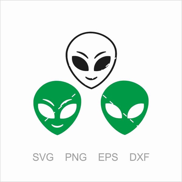 Alien Head Svg - Etsy