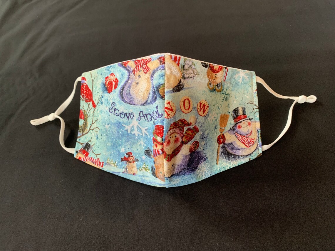 Snowman Mask Reusable and Washable 100% Cotton Face Mask Latex Free ...