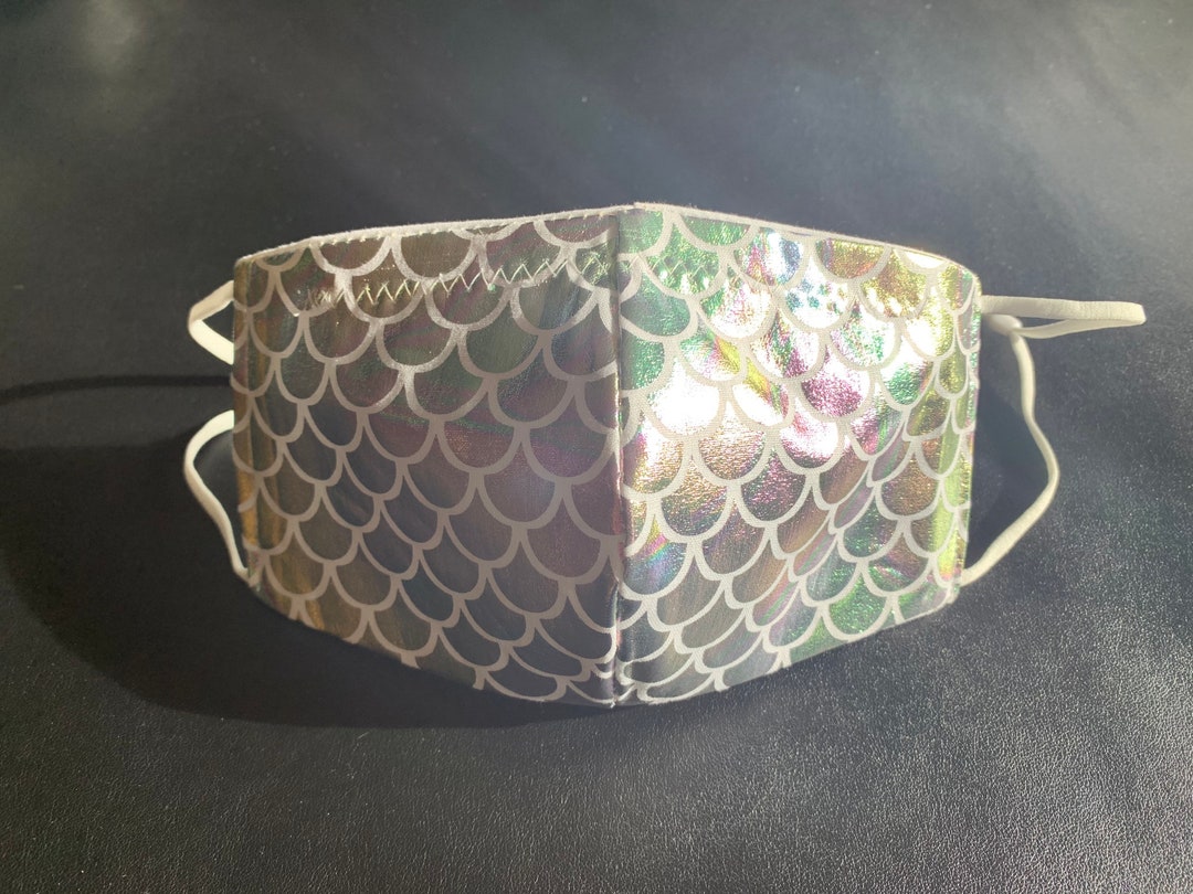 Mermaid Scale Face Mask Reusable and Washable 100% Cotton Face Mask ...