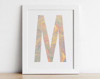 Letter M Printable Art Instant Download Monogram Print - Etsy