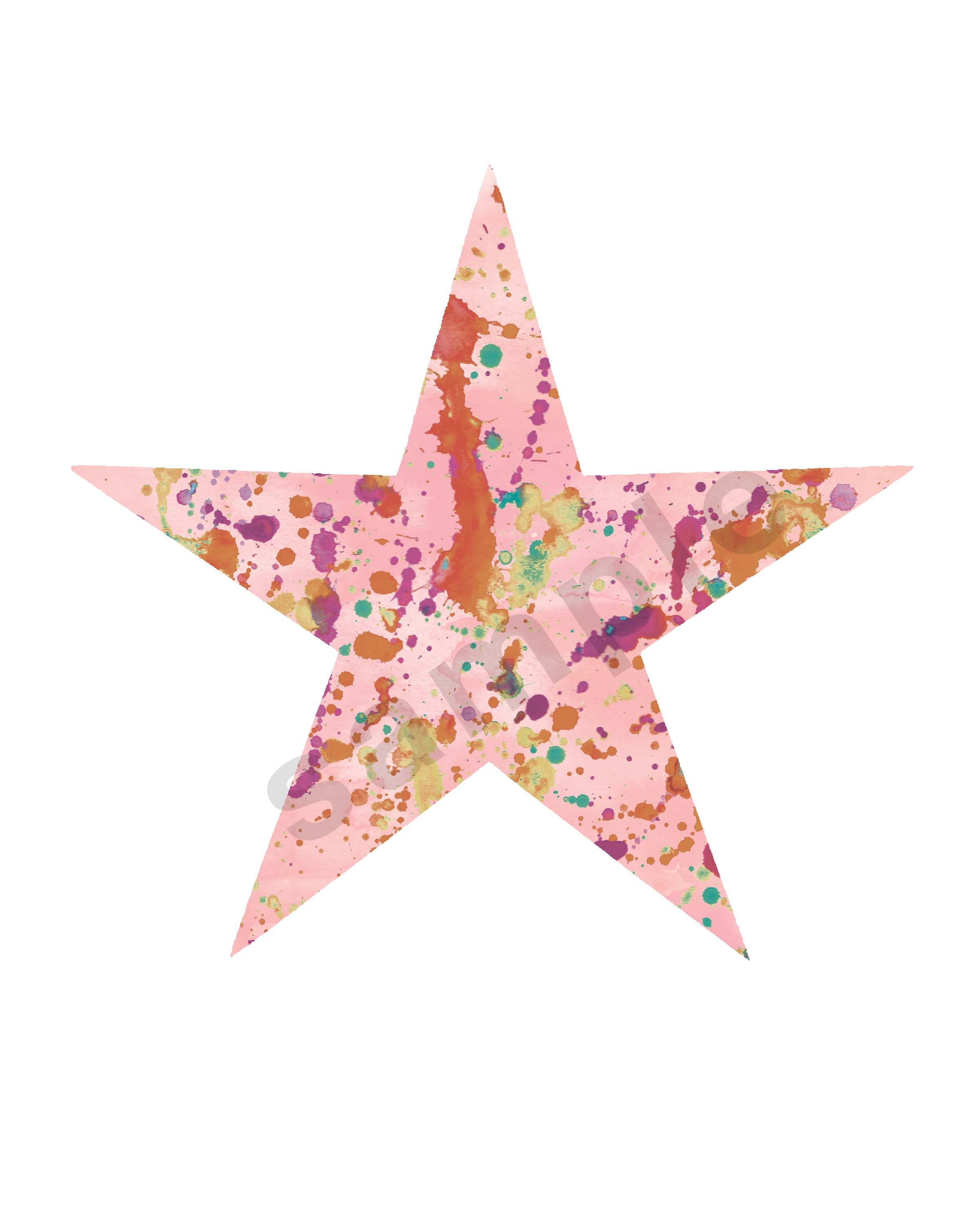 Pink Star Printable 8X10 Colorful Print for Nursery or - Etsy UK