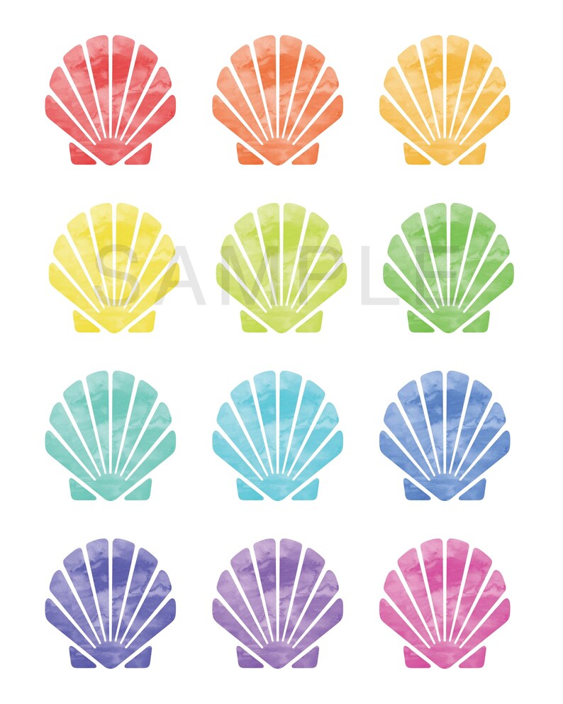 Sea Shells Printable Wall Art Rainbow Wall Art for Nursery - Etsy