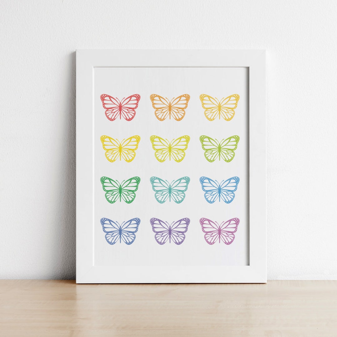 Butterflies Printable Wall Art Print for Nursery or - Etsy