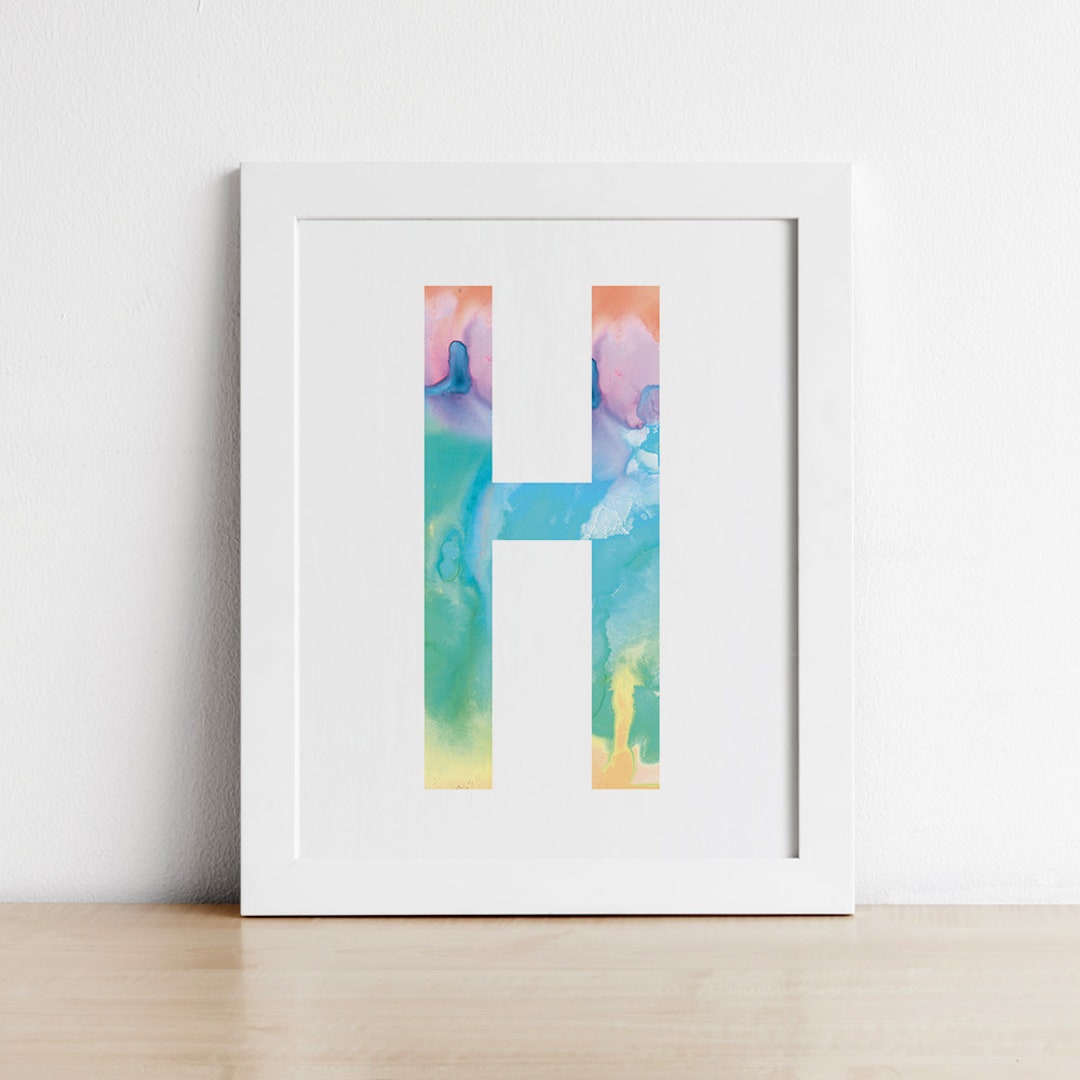 Personalized Nursery Wall Art Letter H Printable Wall Art - Etsy