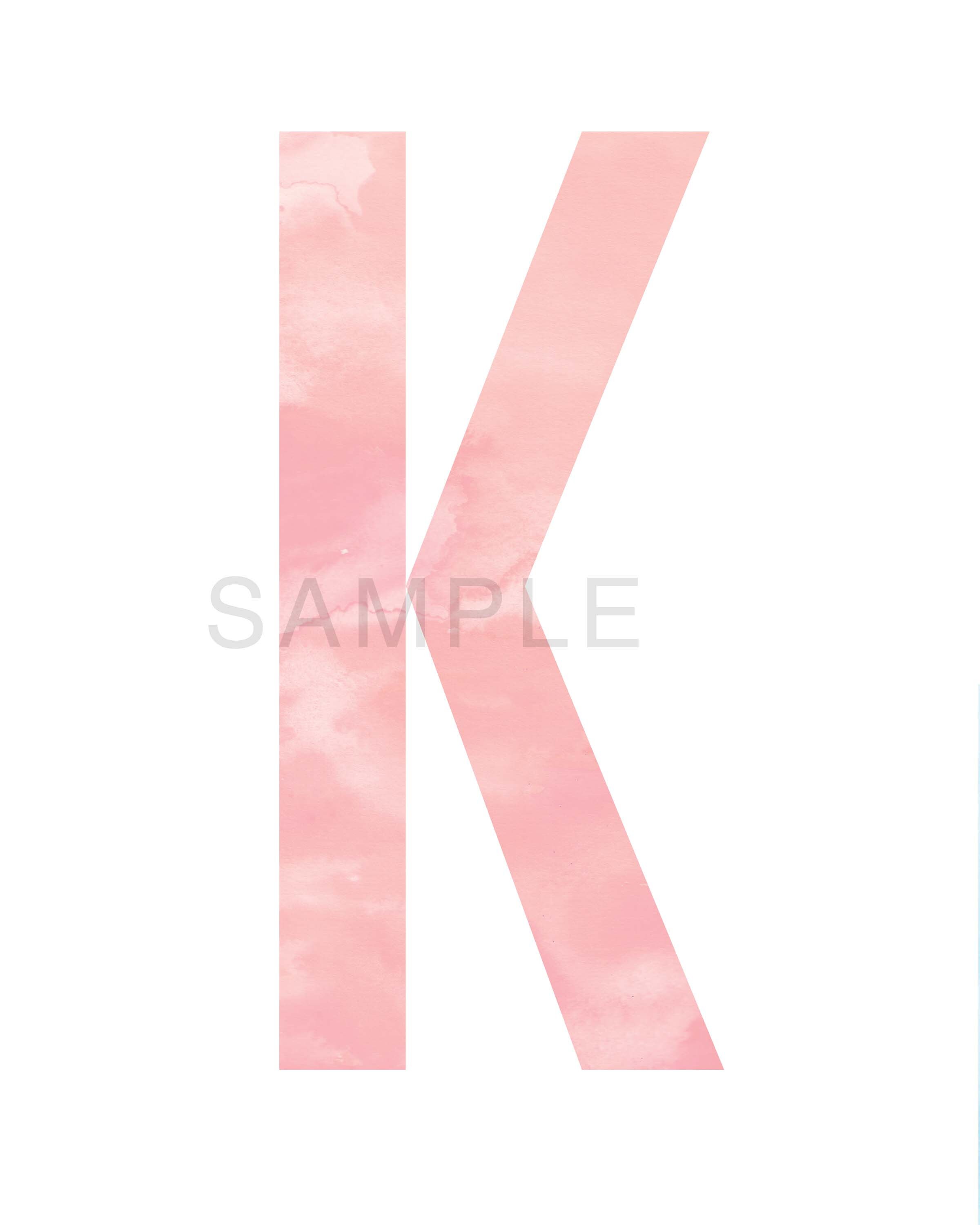Letter K Printable Blush Pink 8X10 Monogram Print for - Etsy