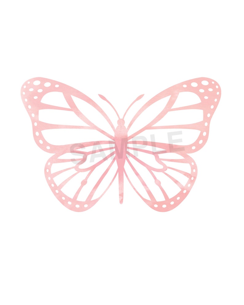 Pink Butterfly Printable Wall Art 8X10 Watercolor Print for - Etsy