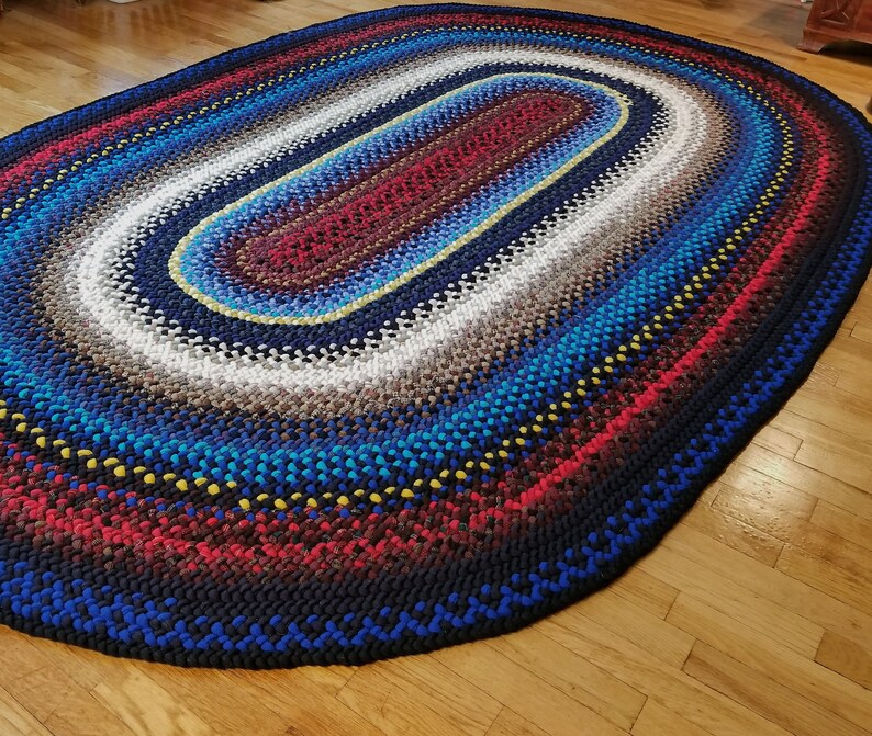 6 Foot by 9 Foot Oval Braided Wool Rug Constructed in Your - Etsy