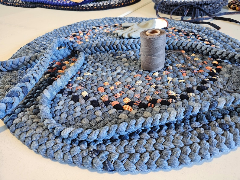 HAVE Your BLUE JEANS Made Into a Denim Braided Rug - From Repurposed ...