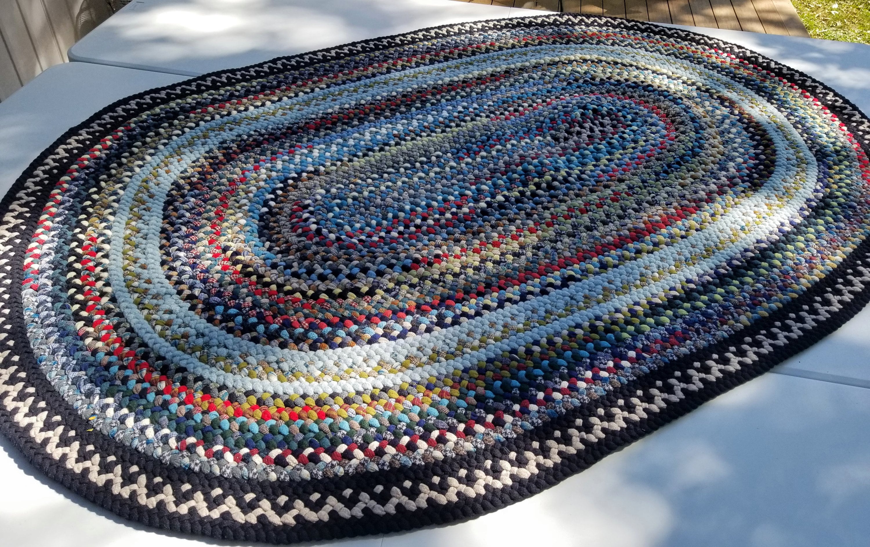 Custom Braided Wool Oval Rug: 5x7 Foot, Choice of Colors - Etsy
