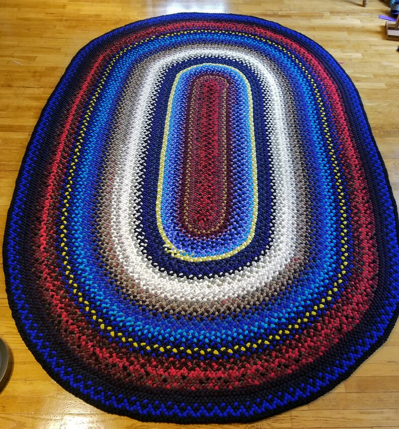6 Foot by 9 Foot Oval Braided Wool Rug Constructed in Your - Etsy