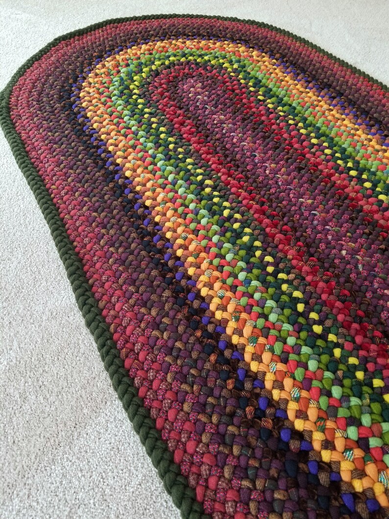 Thick Braided Rug 2.5 by 5 Foot in Your Color Choice | Etsy