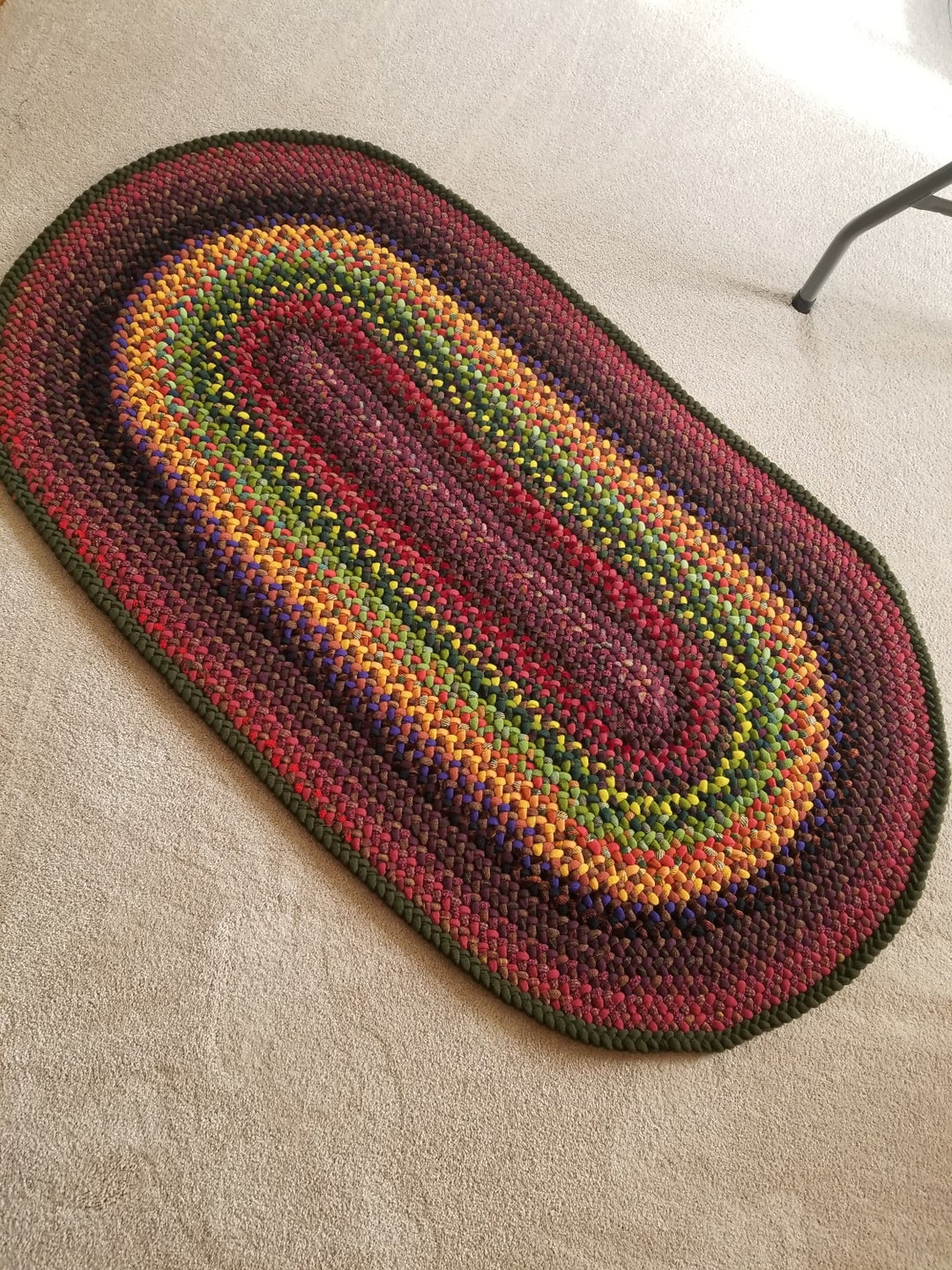 Thick Braided Rug 2.5 by 5 Foot - in Your Color Choice! - Etsy