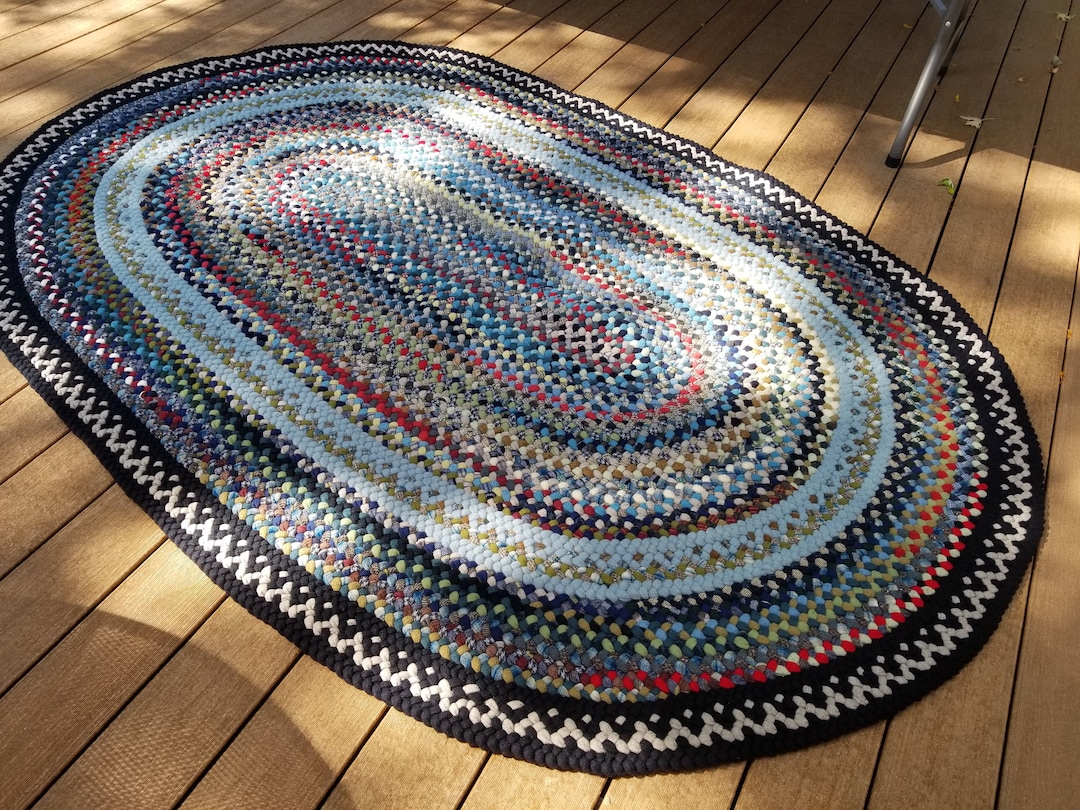 Custom Braided Wool Oval Rug: 5x7 Foot, Choice of Colors - Etsy