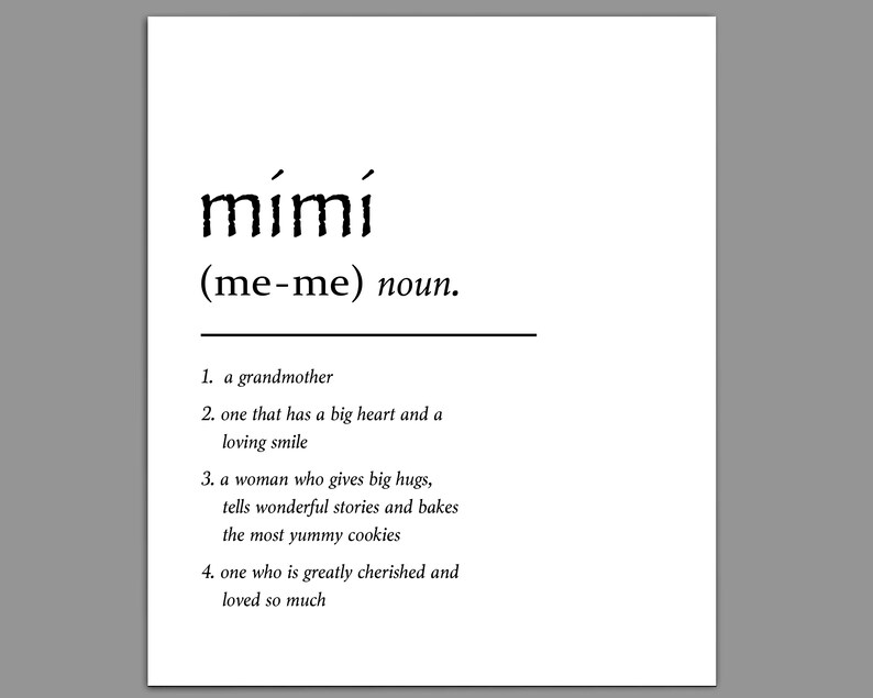 Mimi Gift Gift From Grandchildren Mimi Definition - Etsy