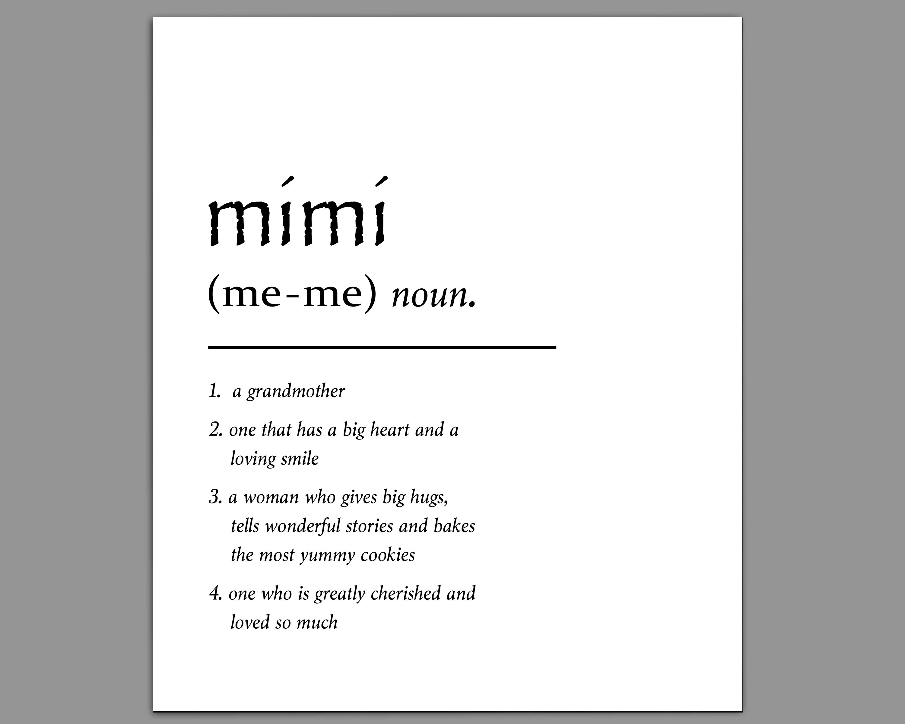 Mimi Gift Gift From Grandchildren Mimi Definition - Etsy