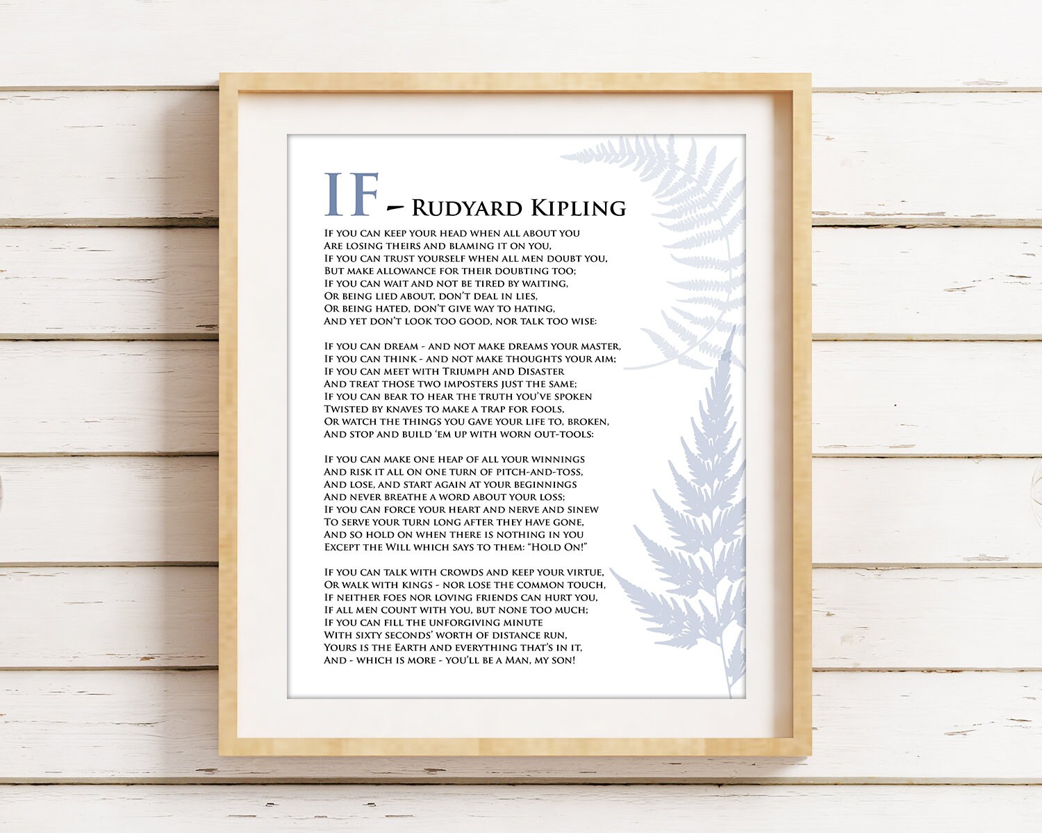 If by Rudyard Kipling Typography Print Inspirational Poster Wall Art ...