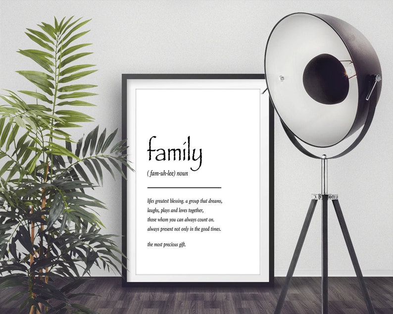 Family Definition Print Minimalist Art Print - Etsy