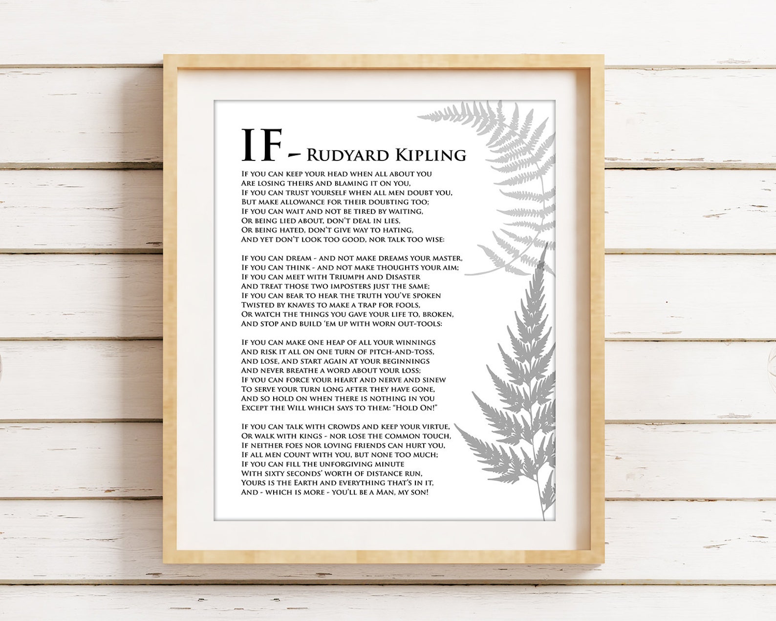 If by Rudyard Kipling Typography Print Inspirational Poster Wall Art ...