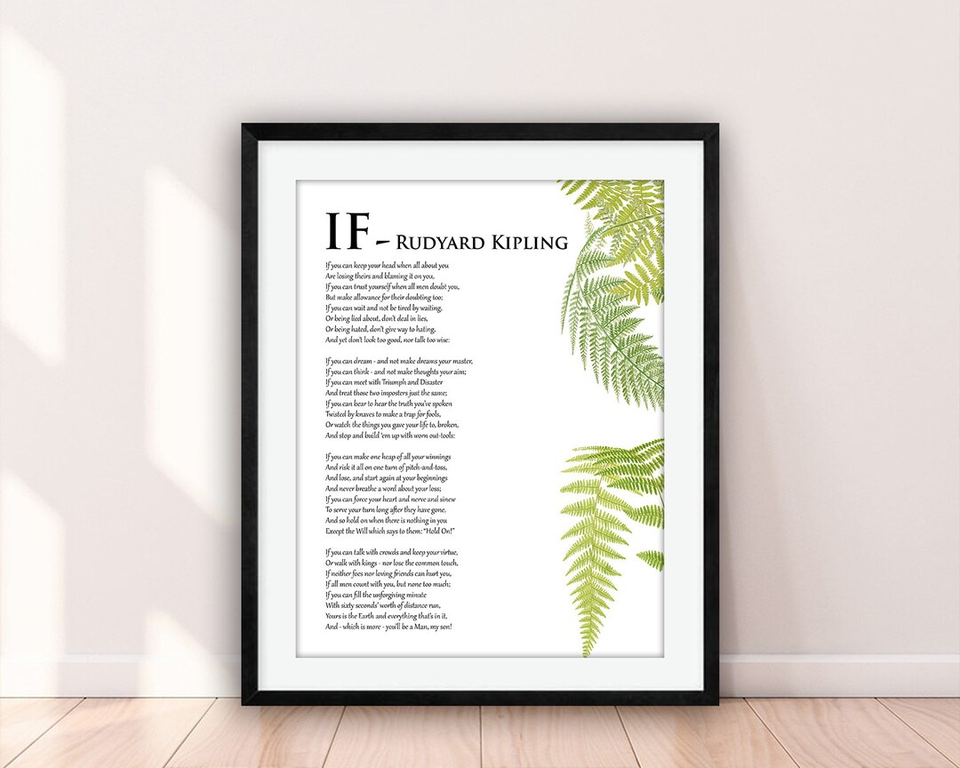 If by Rudyard Kipling Typography Print - Inspirational Poster - Wall ...