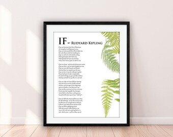 If by Rudyard Kipling Typography Print Inspirational Poster Student ...