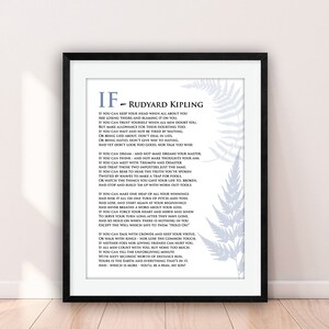 If by Rudyard Kipling Typography Print Inspirational Poster Student ...