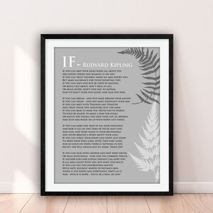 If Poem by Rudyard Kipling Framed Poster Picture Print - Etsy