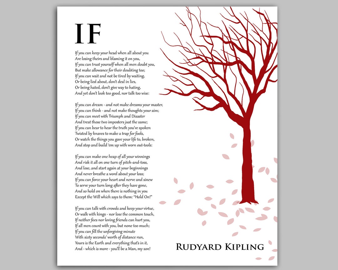 If by Rudyard Kipling Typography Print Inspirational Poster Wall Art ...
