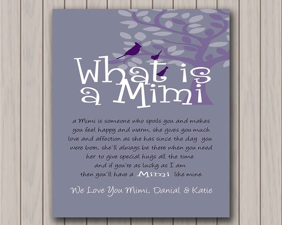 Mimi Gift We or I Love You Mimi Personalized Art Print | Etsy