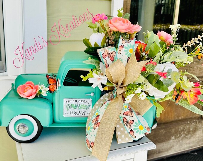 Truck Centerpiece, Truck Arrangement, Spring Centerpiece, Spring ...