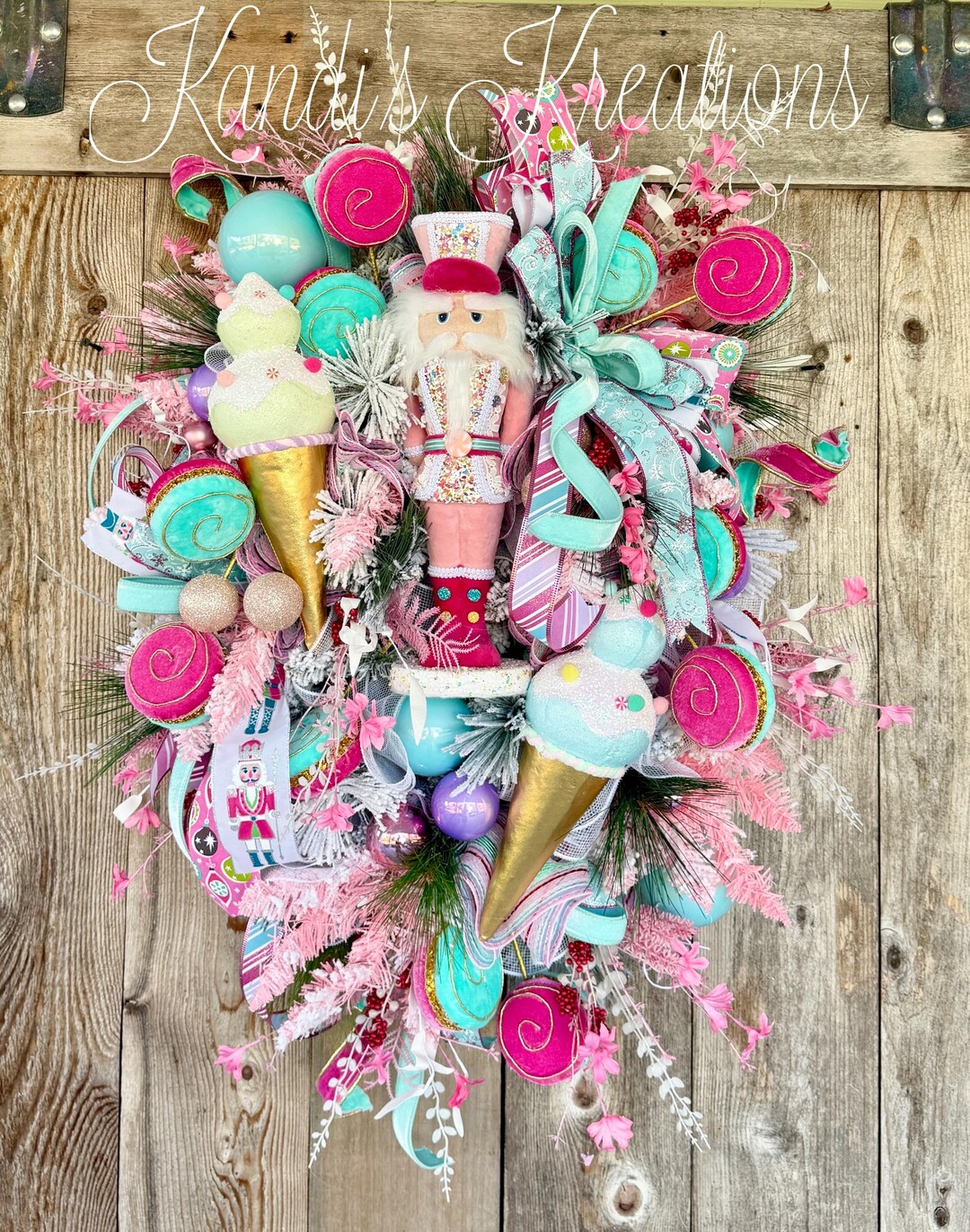 XL Whimsical Candy Land Nutcracker Wreath - Etsy