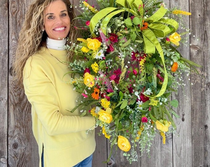 Wildflower Grapevine Wreath – Handcrafted Statement Piece - Etsy