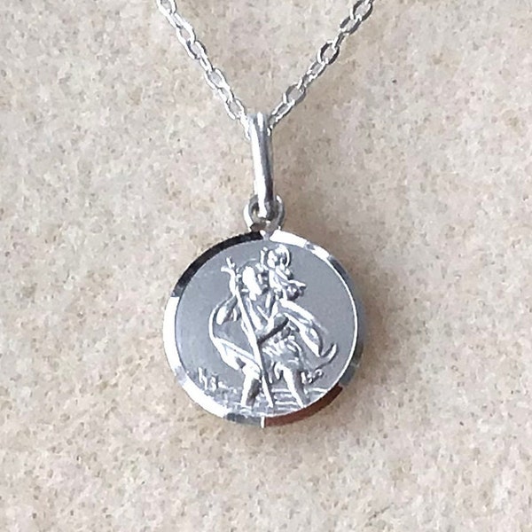 Silver St Christopher Pendant Necklace - Etsy
