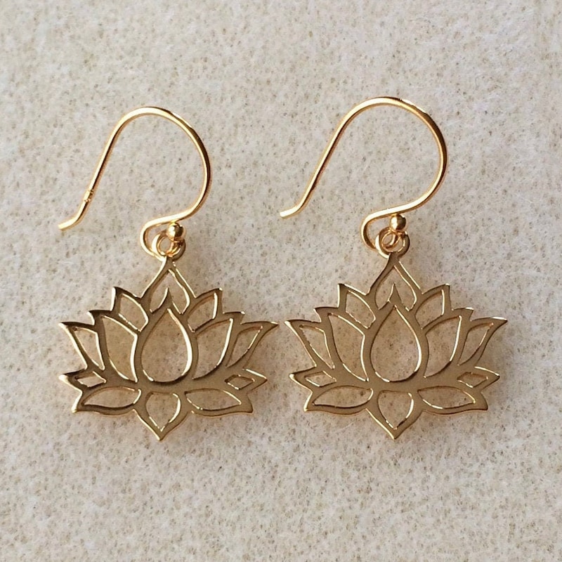 Lotus Earrings - Etsy