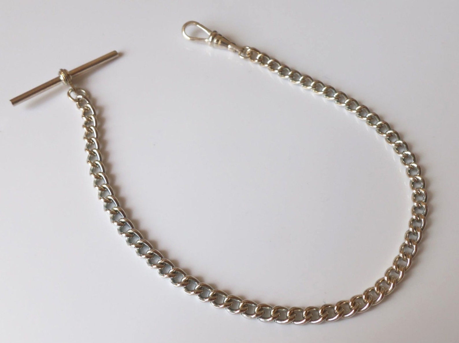 Silver Plated Albert Pocket Watch Chain. - Etsy UK