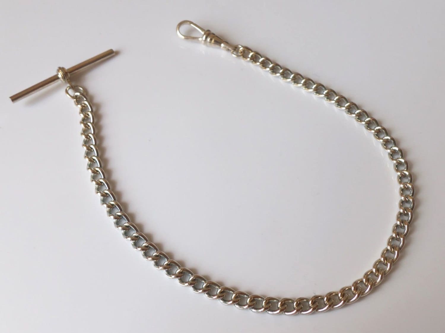 Silver Plated Albert Pocket Watch Chain. - Etsy UK