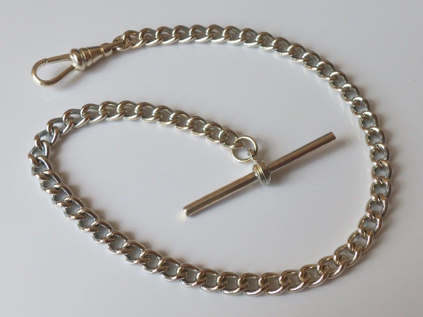 Silver Plated Albert Pocket Watch Chain. - Etsy UK