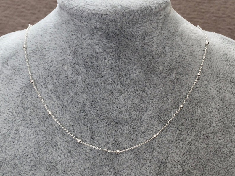 Sterling Silver Satellite Chain Layer Necklace. | Etsy