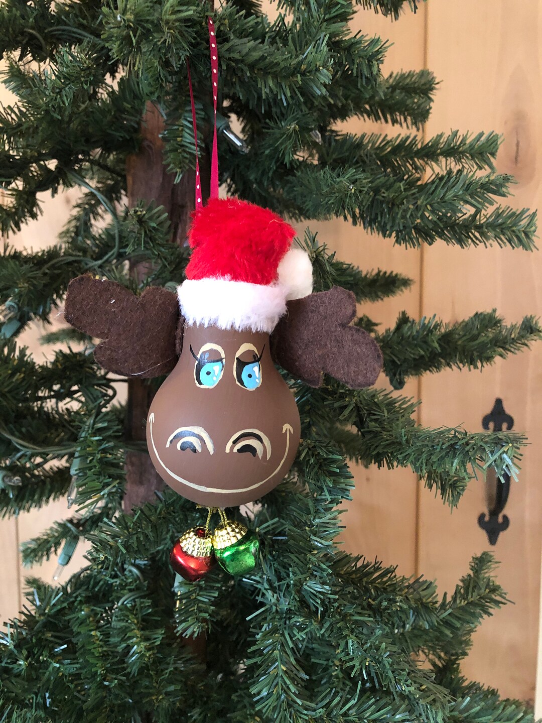 Hand Painted Christmas Moose Lightbulb Ornaments - Etsy